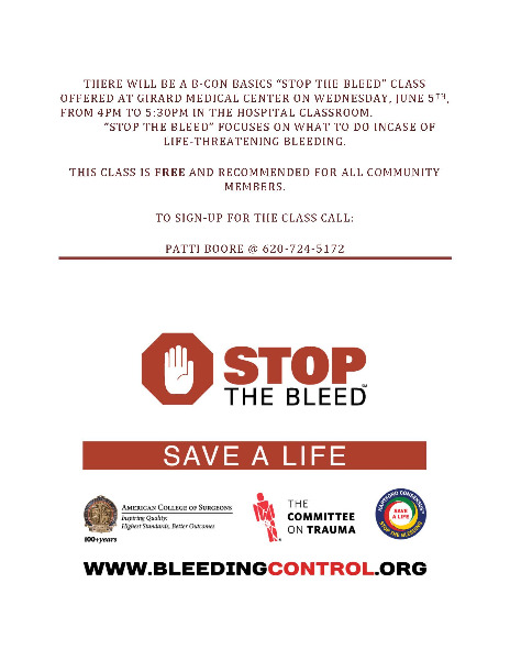 Girard Medical Center - Free Stop The Bleed Class Offered at GMC